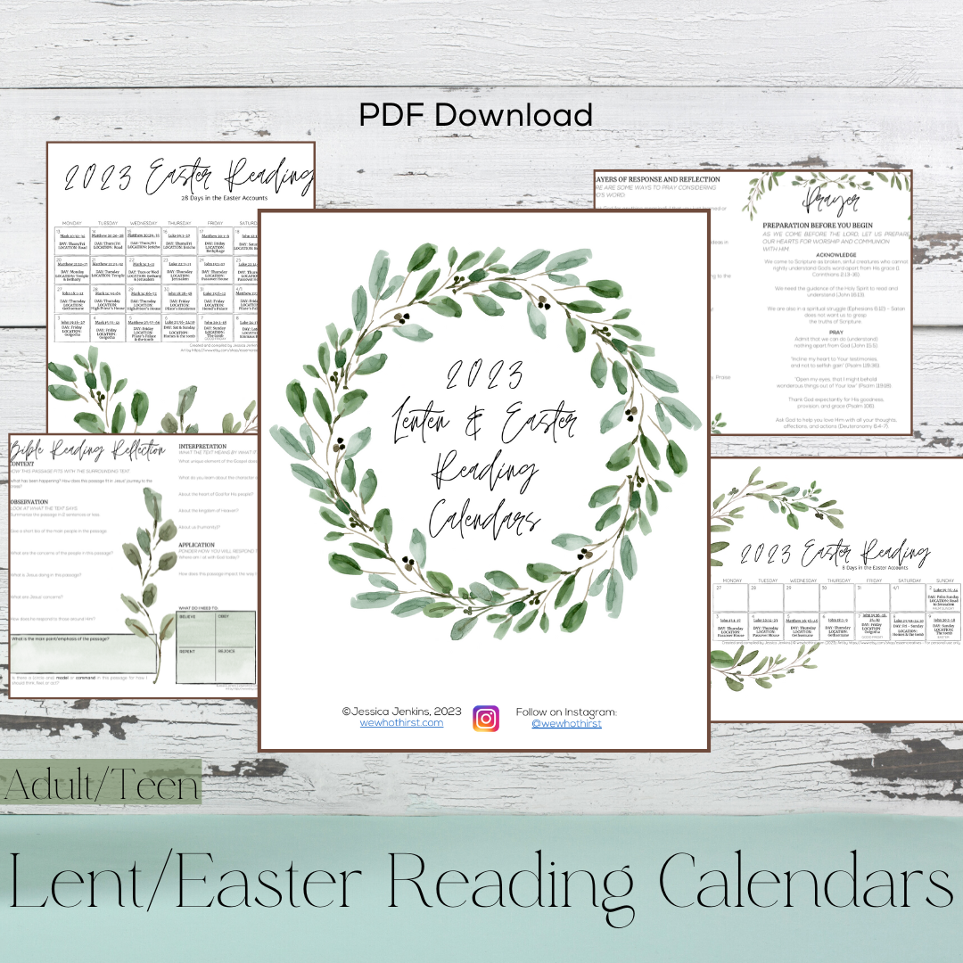 Lenten & Easter Bible Reading Calendars - We Who Thirst