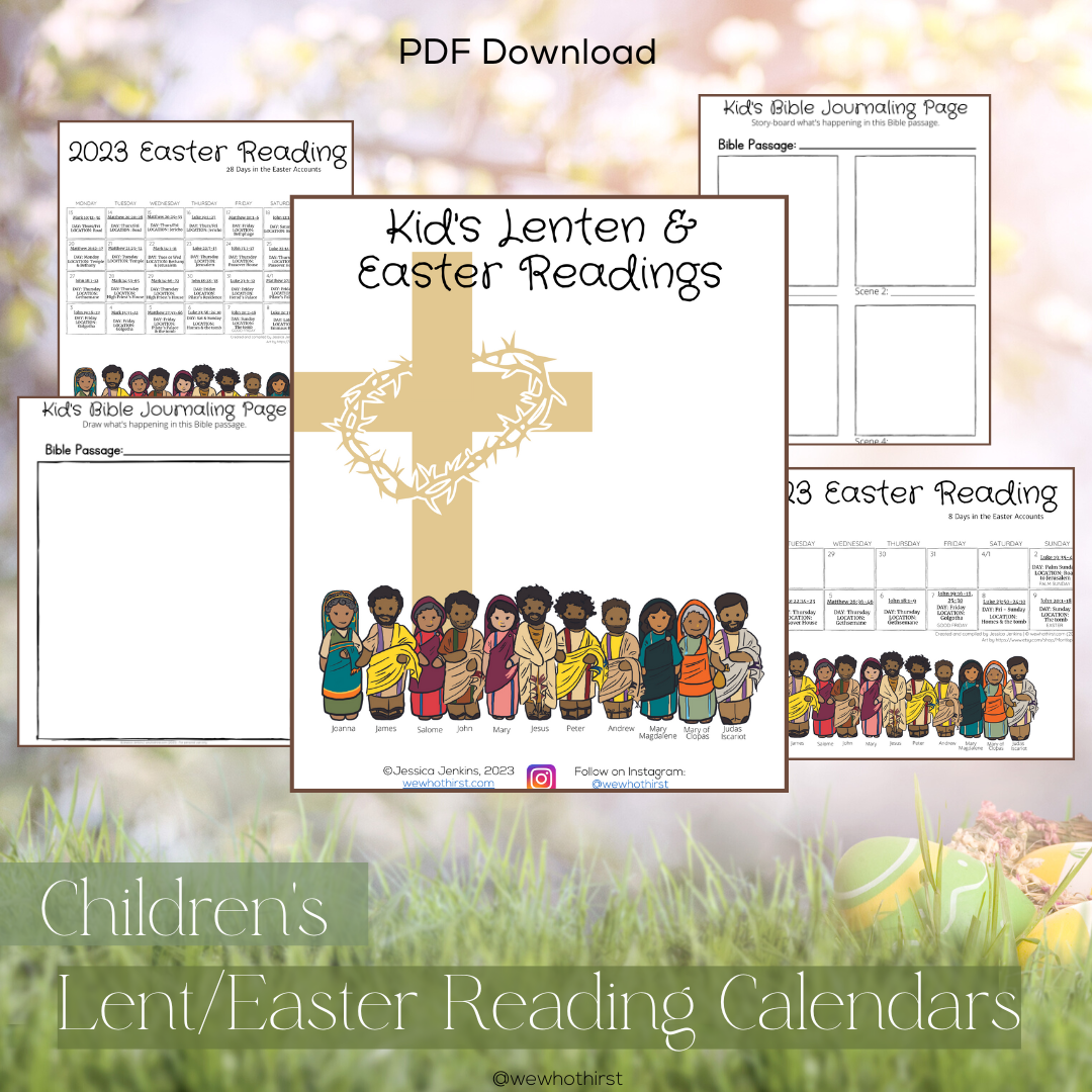 Kids' Lenten & Easter Bible Reading Calendars - We Who Thirst